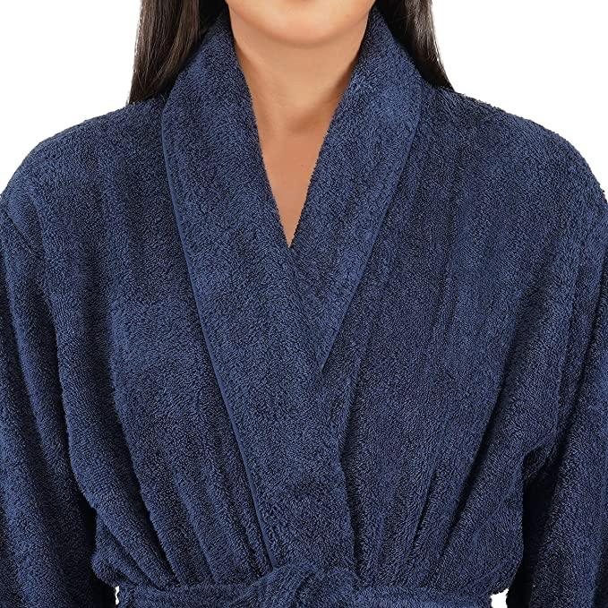 Canningvale Women 550 GSM Cotton Bathrobe - Navy Blue – Rangoli