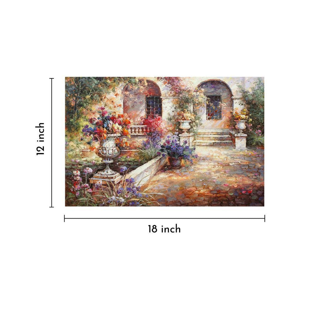 Vintage Garden Canvas Wall Painting | Cotton Stretched Canvas – Rangoli